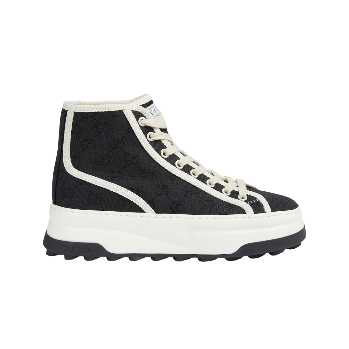 (W) 구찌 GG 하이 탑 스니커즈 블랙 GG 캔버스 | Gucci | KREAM