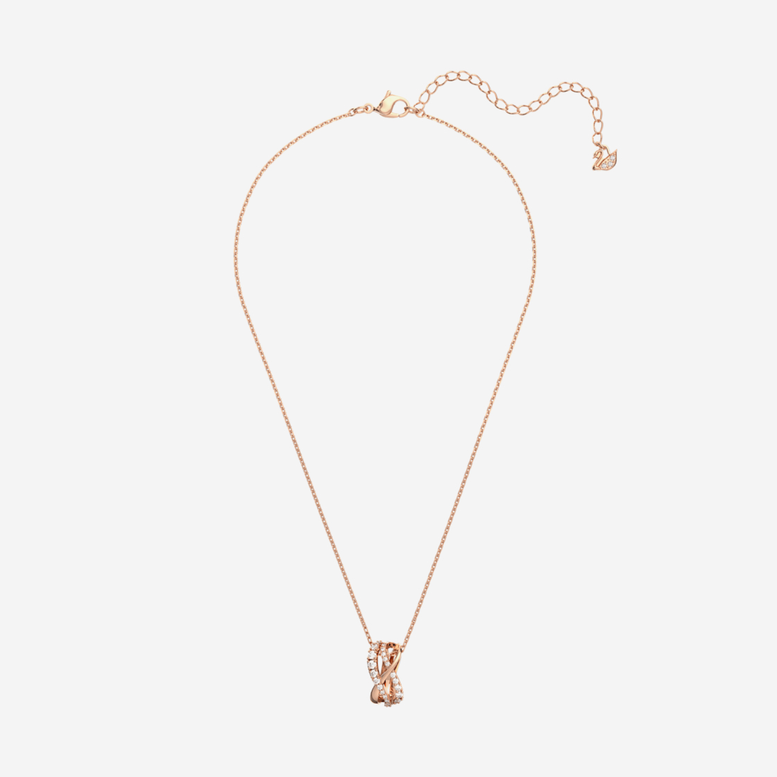 (W) 스와로브스키 트위스트 네클리스 화이트 로즈 골드 플래팅 | Swarovski | KREAM