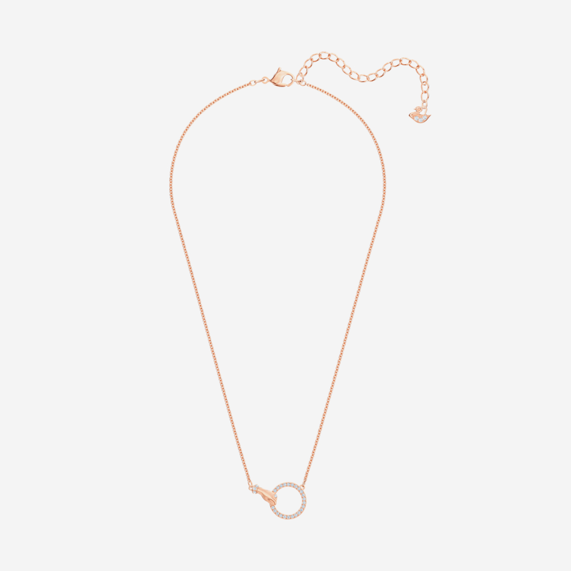(W) 스와로브스키 심볼릭 핸드 네클리스 화이트 로즈 골드 플래팅 | Swarovski | KREAM