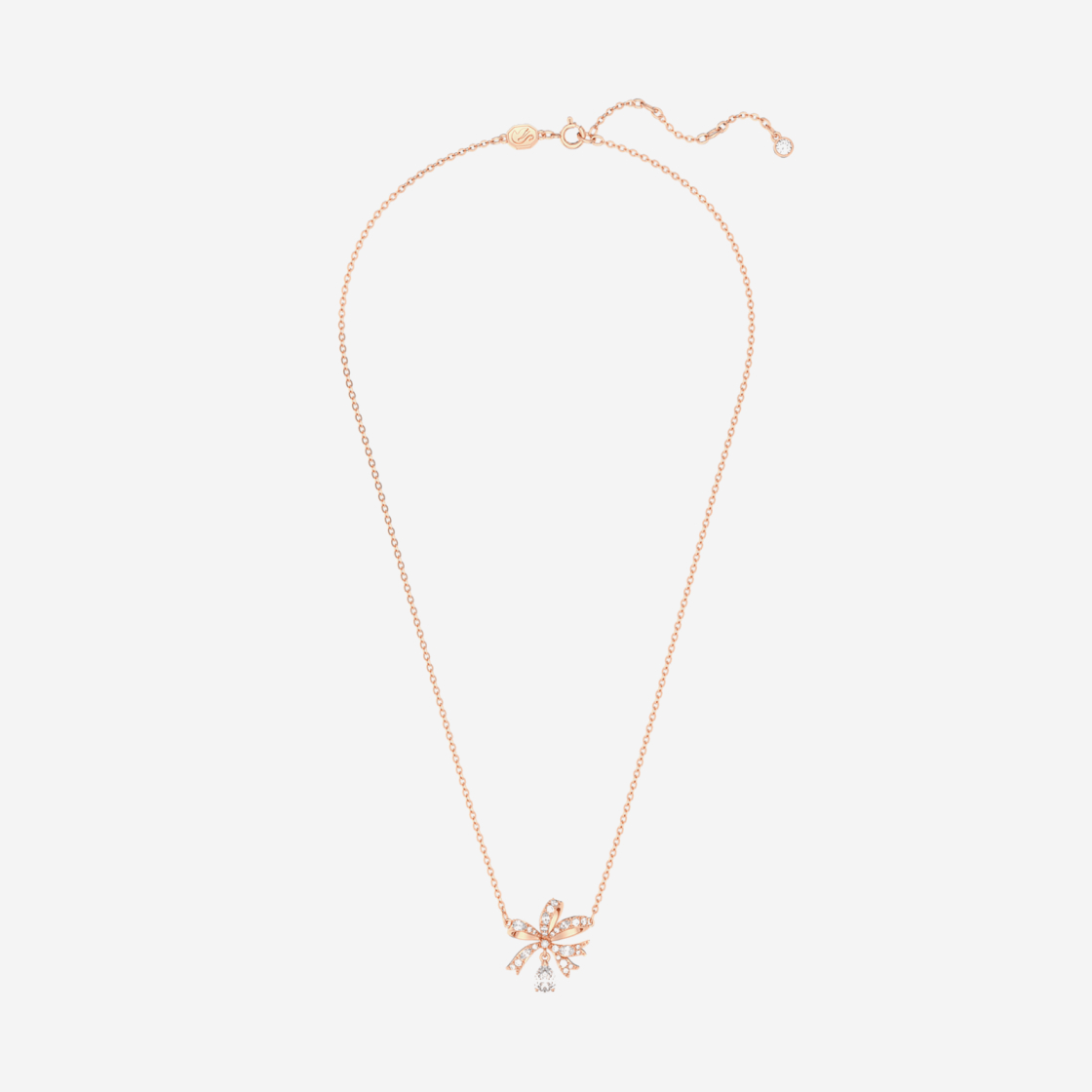 (W) 스와로브스키 볼타 네클리스 보우 스몰 화이트 로즈 골드 플래팅 | Swarovski | KREAM