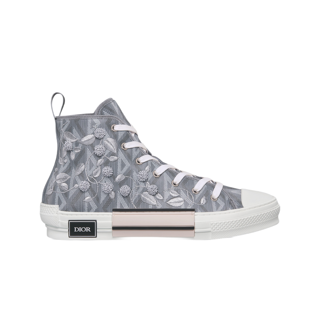 디올 B23 하이 탑 스니커즈 디올 그레이 CD 다이아몬드 캔버스 릴리 오브 더 밸리 자수 | Dior | KREAM