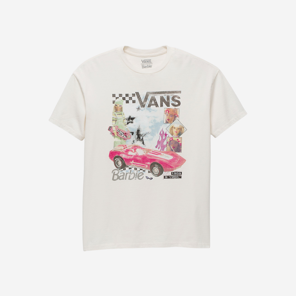 (W) 반스 x 바비 로네스타 라이더 오버사이즈 티셔츠 앤티크 화이트 | Vans | KREAM