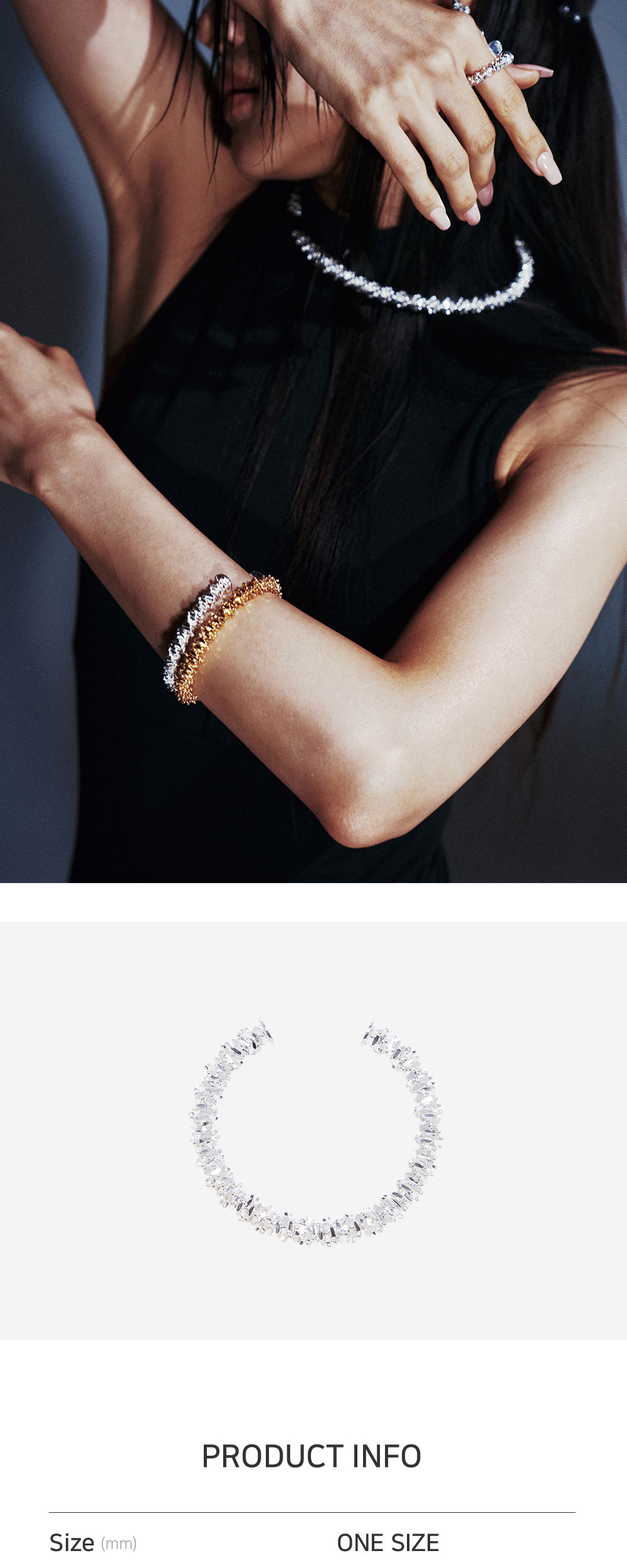 포트레이트 리포트 브로큰 스태츄 오픈 링 브레이슬릿 실버 | PORTRAIT REPORT | KREAM