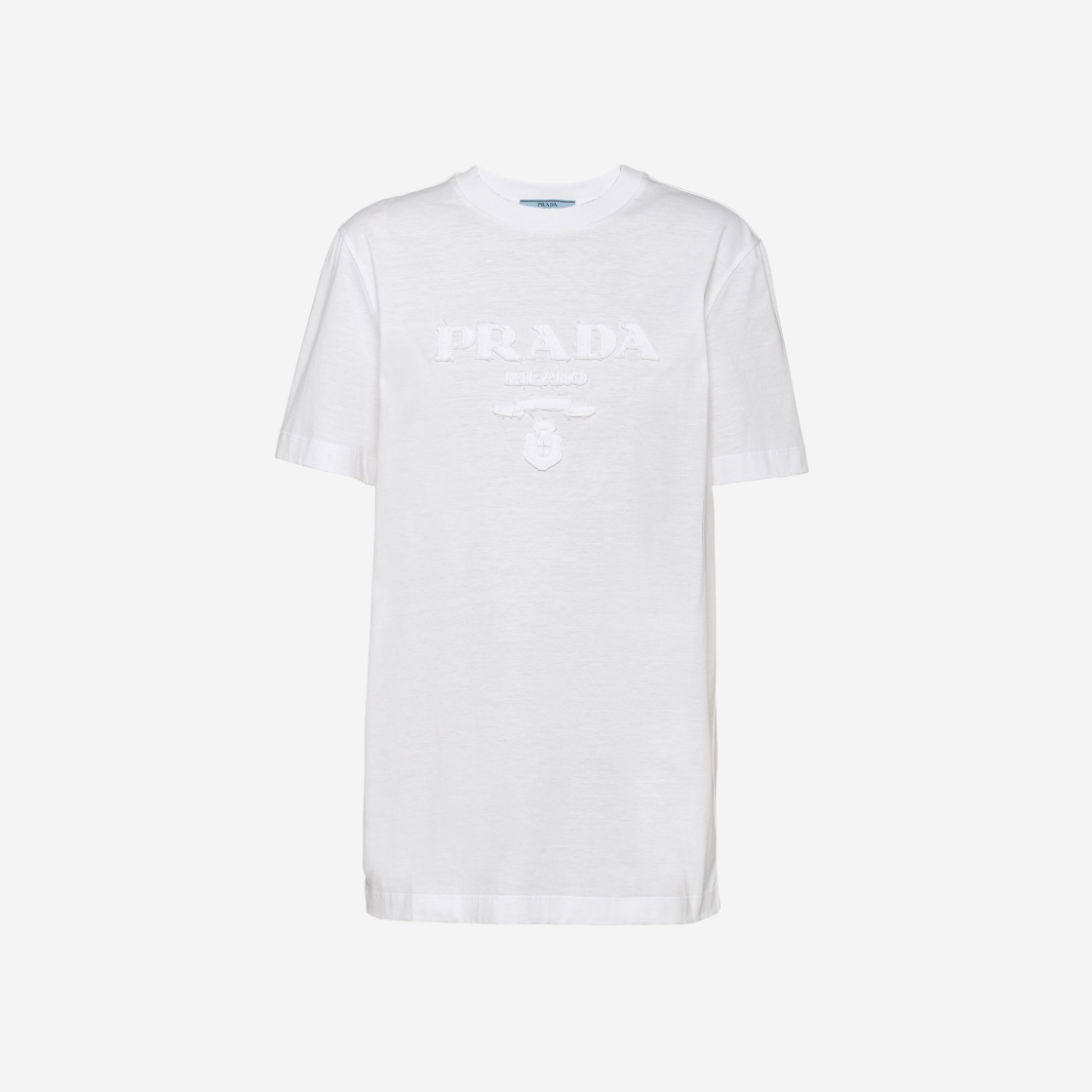 (W) 프라다 자수 저지 티셔츠 화이트 | Prada | KREAM