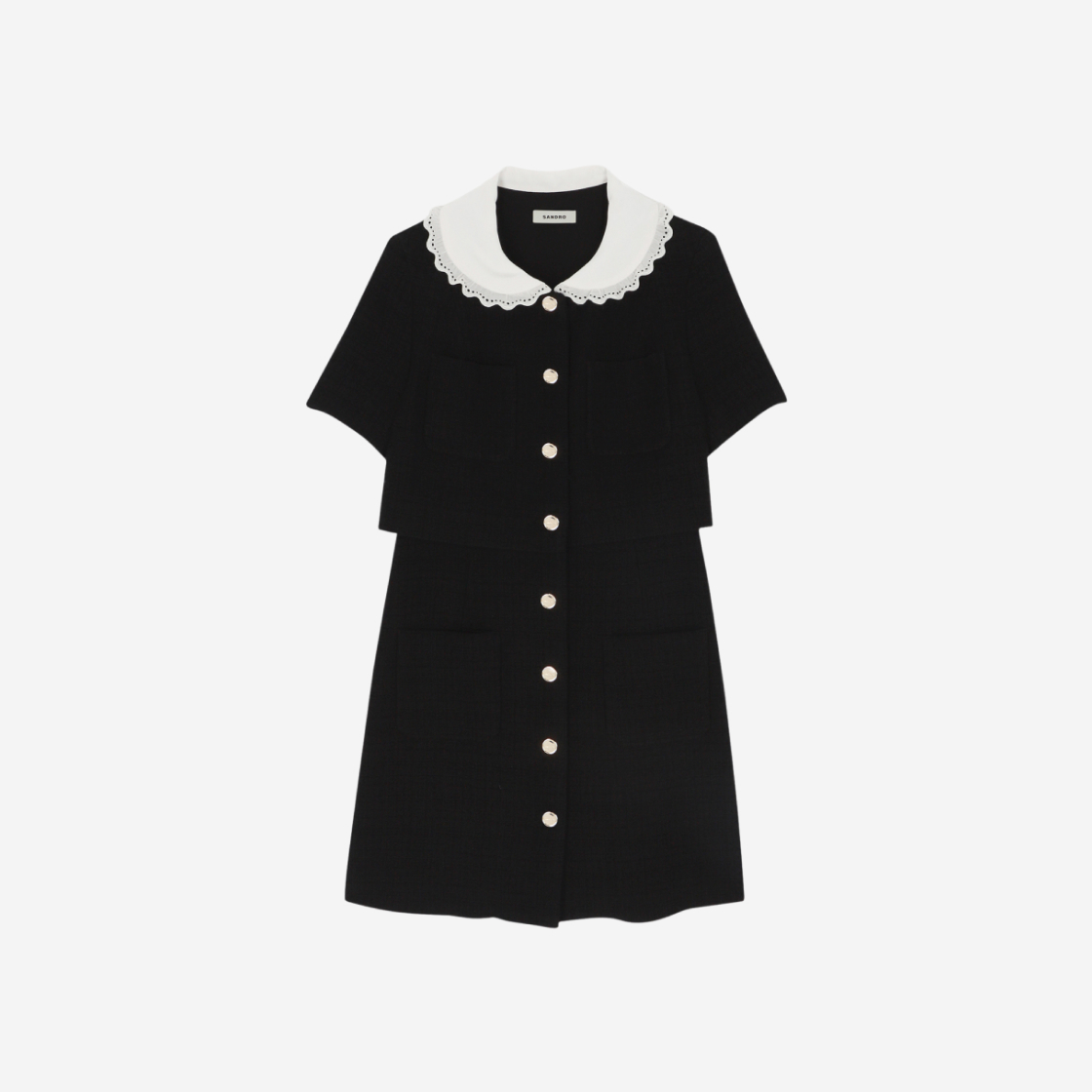 (W) 산드로 숏 트위드 드레스 블랙 | Sandro | KREAM