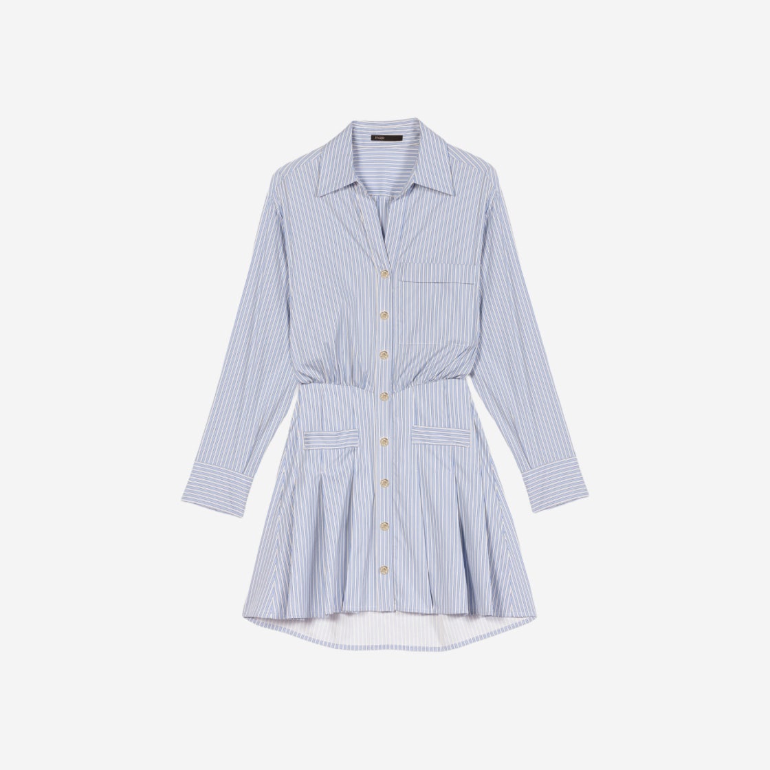 (W) 마쥬 스트라이프 셔츠 드레스 라이트 블루 | Maje | KREAM