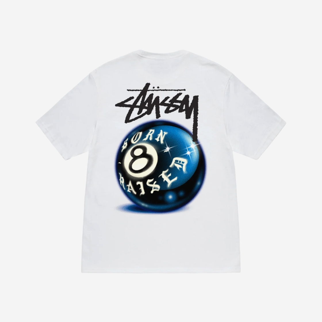 스투시 x 본앤레이즈드 8볼 티셔츠 화이트 | Stussy | KREAM