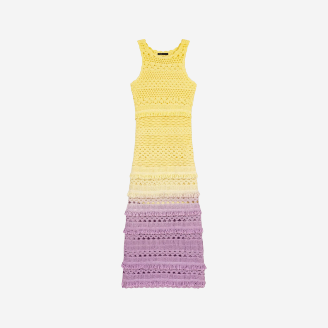 (W) 마쥬 크로셰 니트 맥시 드레스 옐로우 | Maje | KREAM