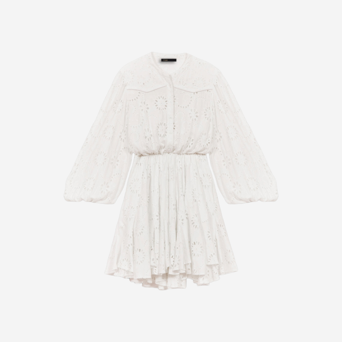 (W) 마쥬 자수 러플 드레스 화이트 | Maje | KREAM