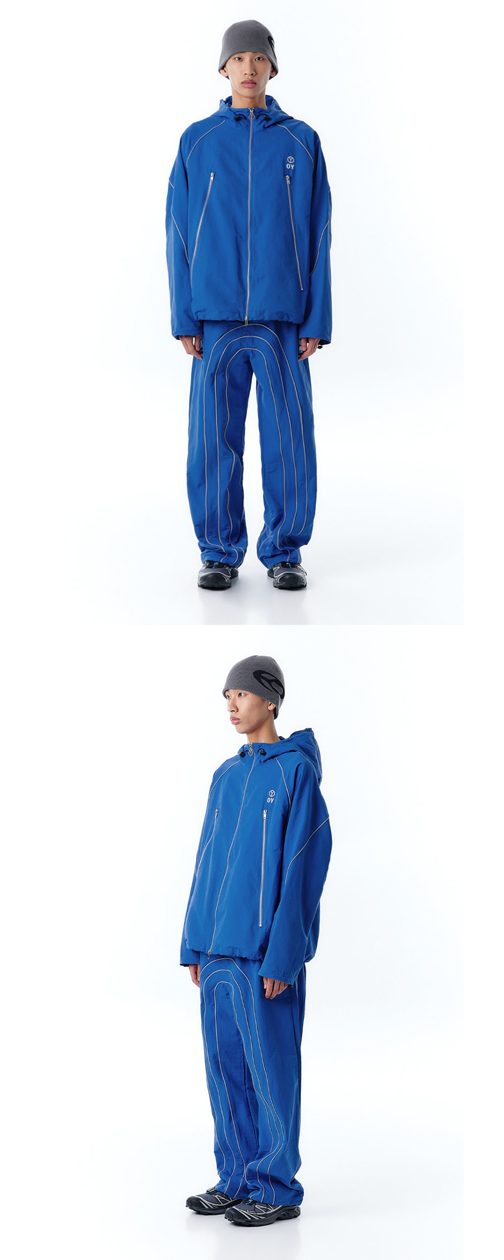 오와이 파이핑 커브 라인 트랙 팬츠 블루 | OY | KREAM