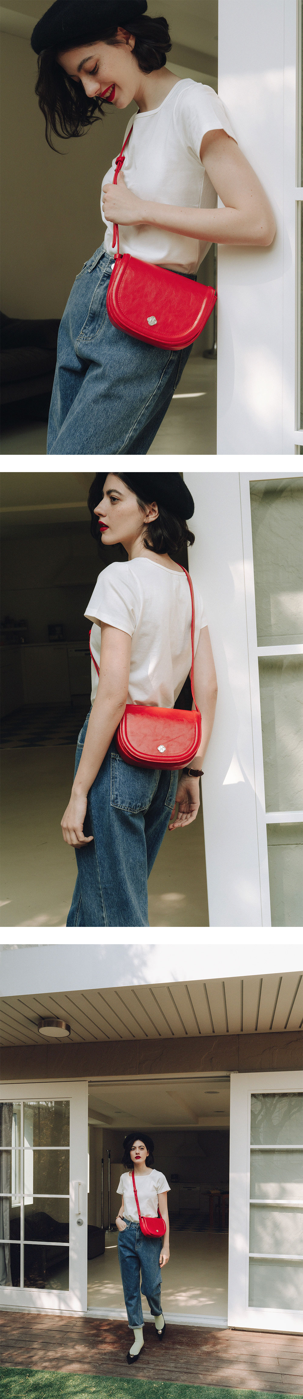 히어리 우먼 달리아 하프 문 백 레드 | Heeari | KREAM