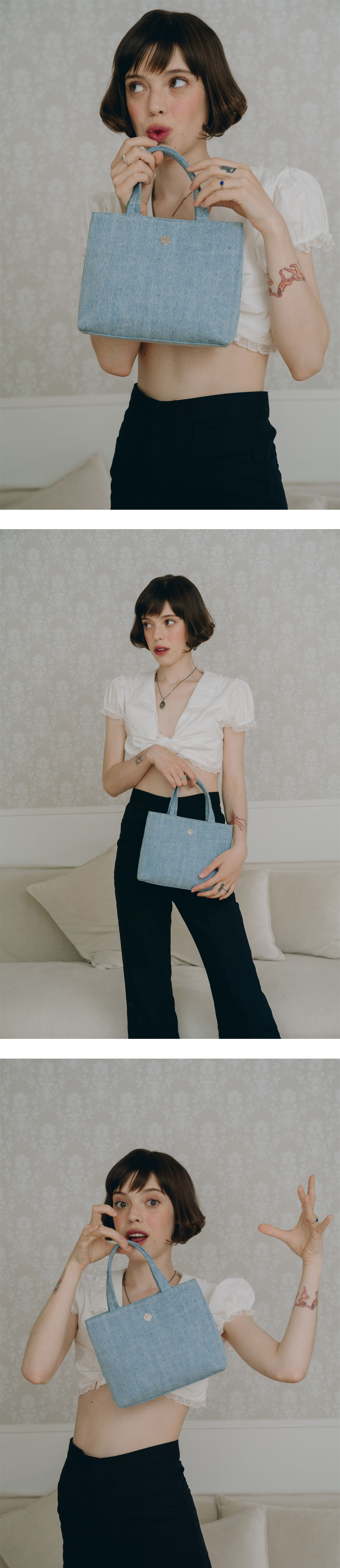 히어리 우먼 마리 데님 토트 백 | Heeari | KREAM
