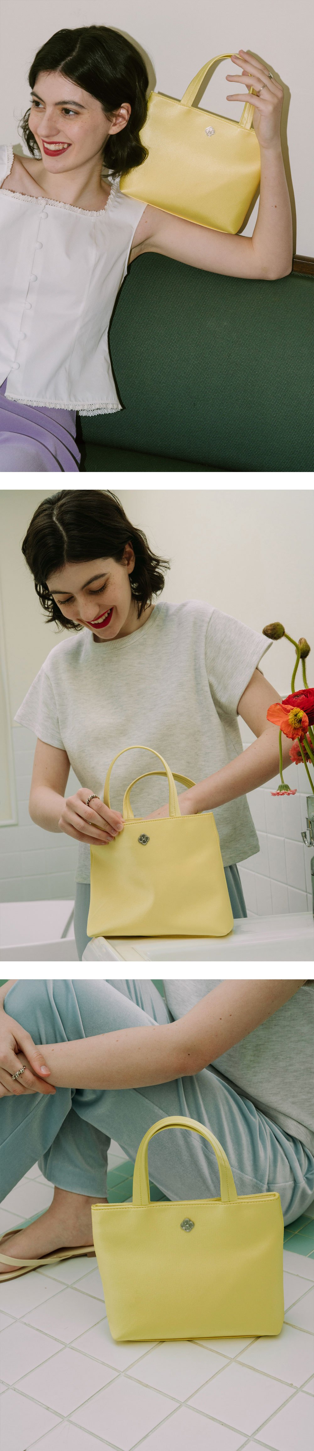 히어리 우먼 마리 실크 토트 백 옐로우 | Heeari | KREAM