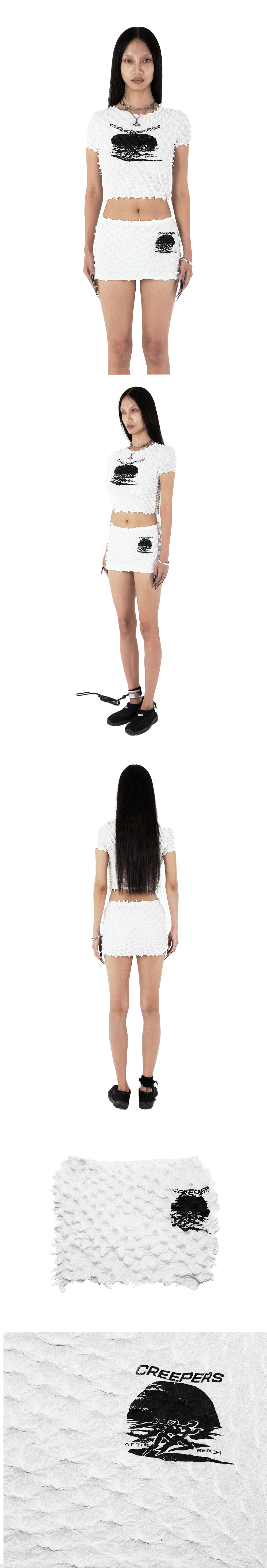 604서비스 우먼 엑스팬더블 크롭 스커트 화이트 | 604SERVICE | KREAM