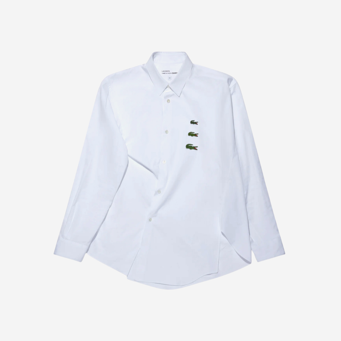 꼼데가르송 셔츠 x 라코스테 어시메트릭 셔츠 화이트 | Comme des Garcons | KREAM