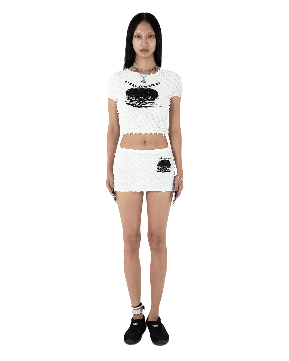 604서비스 우먼 엑스팬더블 크롭 스커트 화이트 | 604SERVICE | KREAM