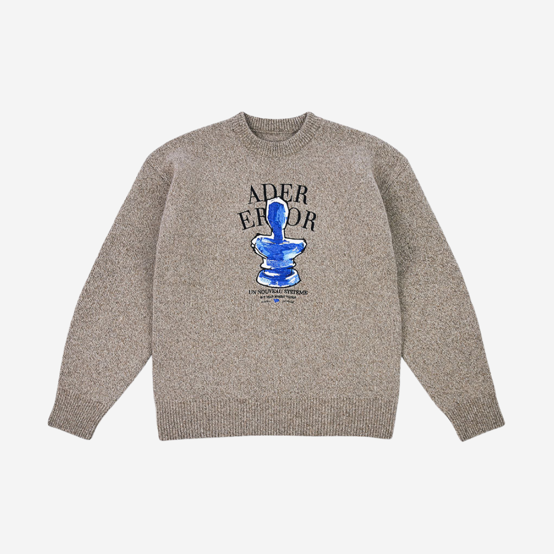 아더에러 포트레이트 트로피 로고 니트 오트밀 | Ader Error | KREAM