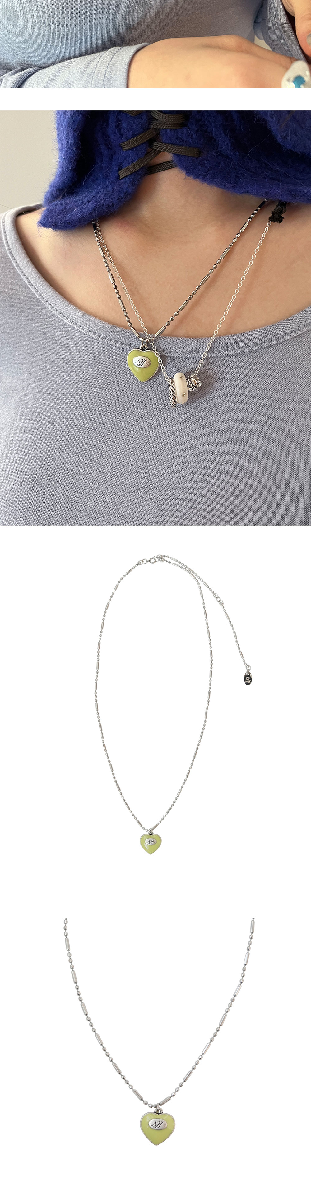 엔프프 하트 폴리쉬 넥클리스 올리브 | Nff | KREAM