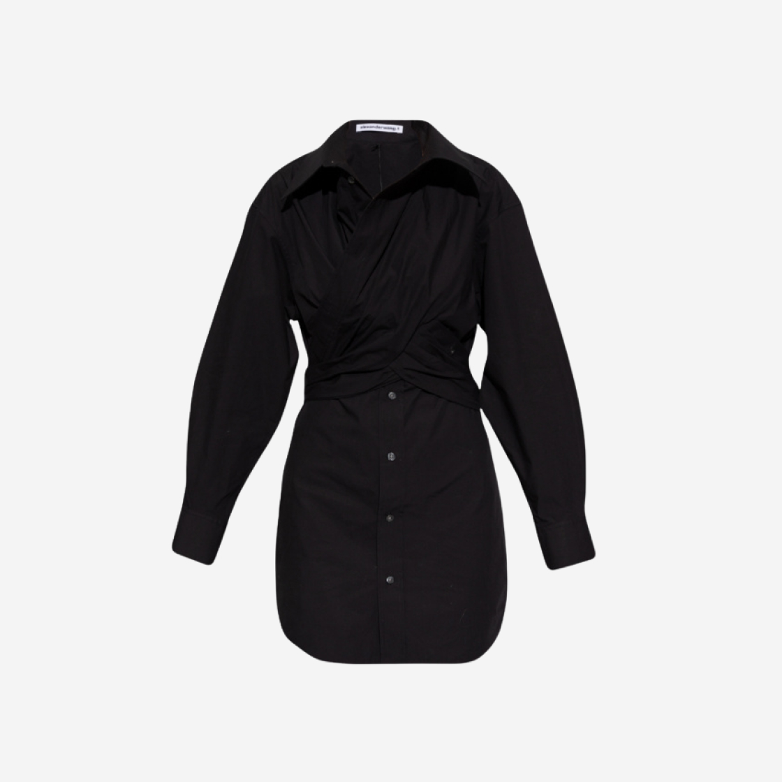 (W) 알렉산더 왕 드레이프 미니 셔츠 드레스 블랙 | Alexander Wang | KREAM
