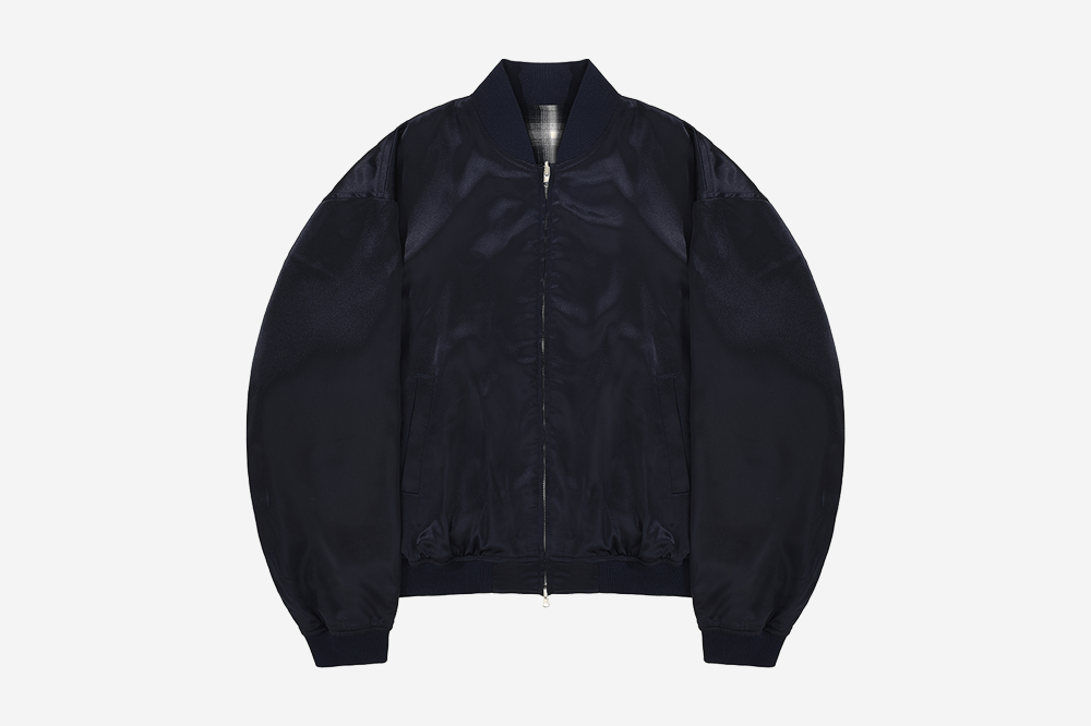 오와이 리버시블 체크 블루종 자켓 네이비 | OY | KREAM