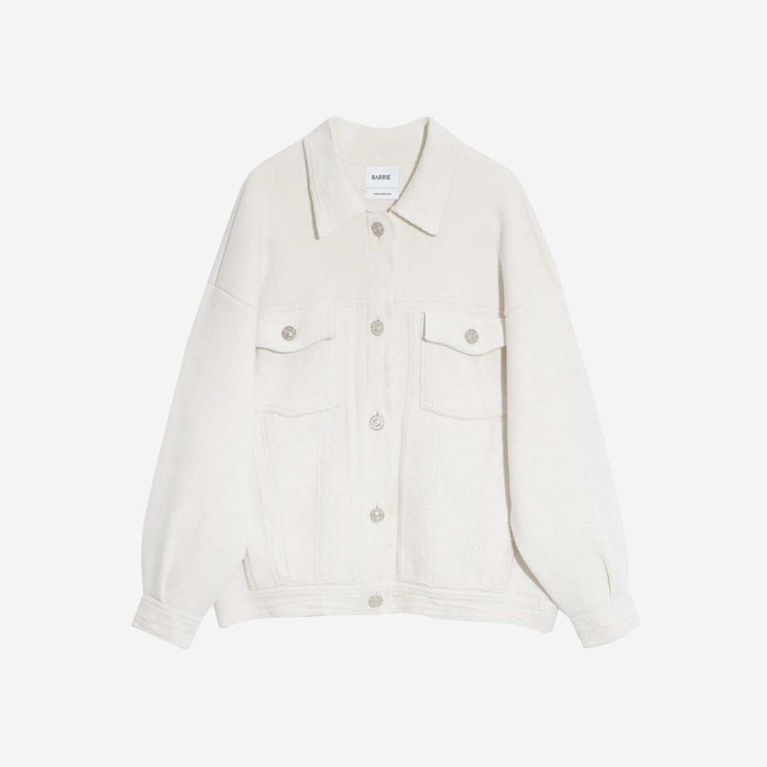 (W) 배리 데님 오버사이즈 캐시미어 코튼 자켓 니베우스 화이트 | Barrie | KREAM