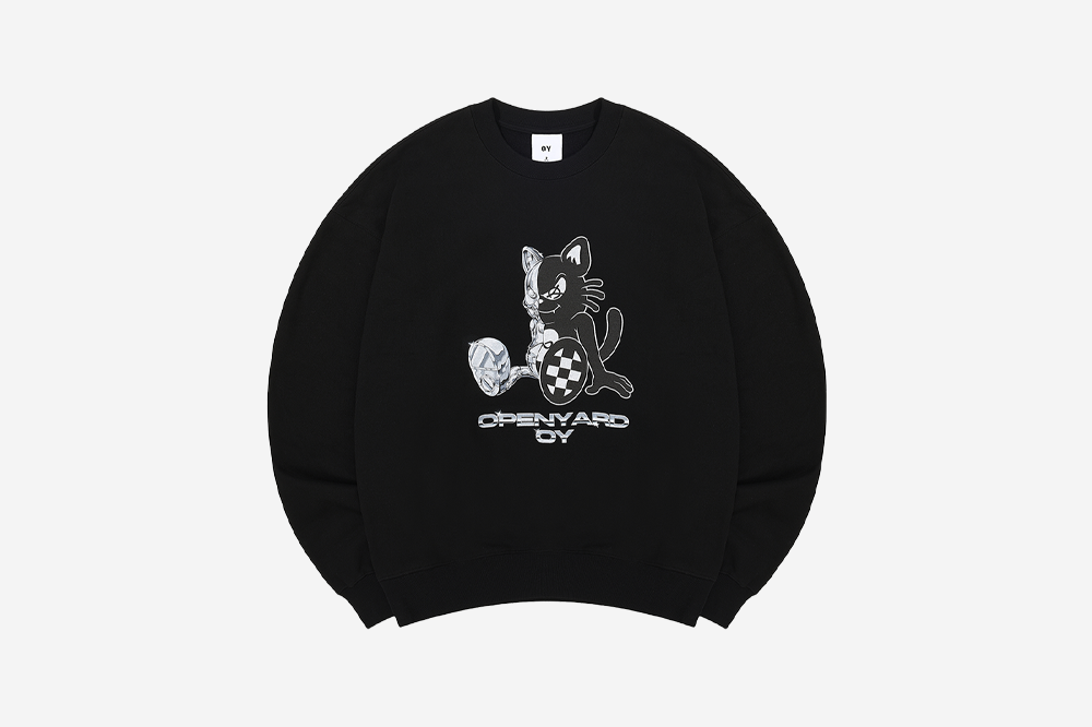 오와이 머신 블랙 캣 스웨트셔츠 블랙 | OY | KREAM