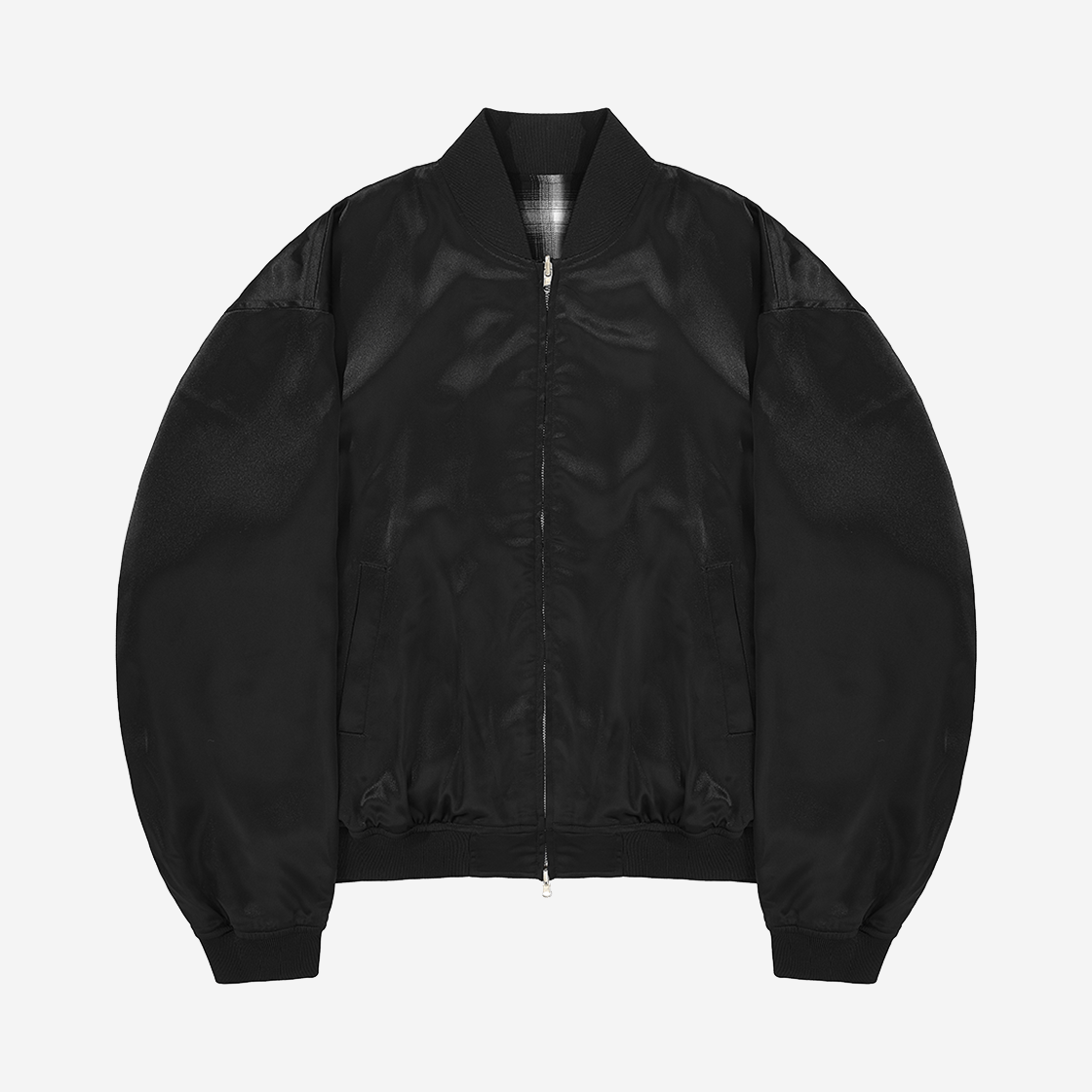 오와이 리버시블 체크 블루종 자켓 블랙 | OY | KREAM