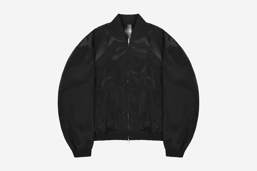 오와이 리버시블 체크 블루종 자켓 블랙 | OY | KREAM