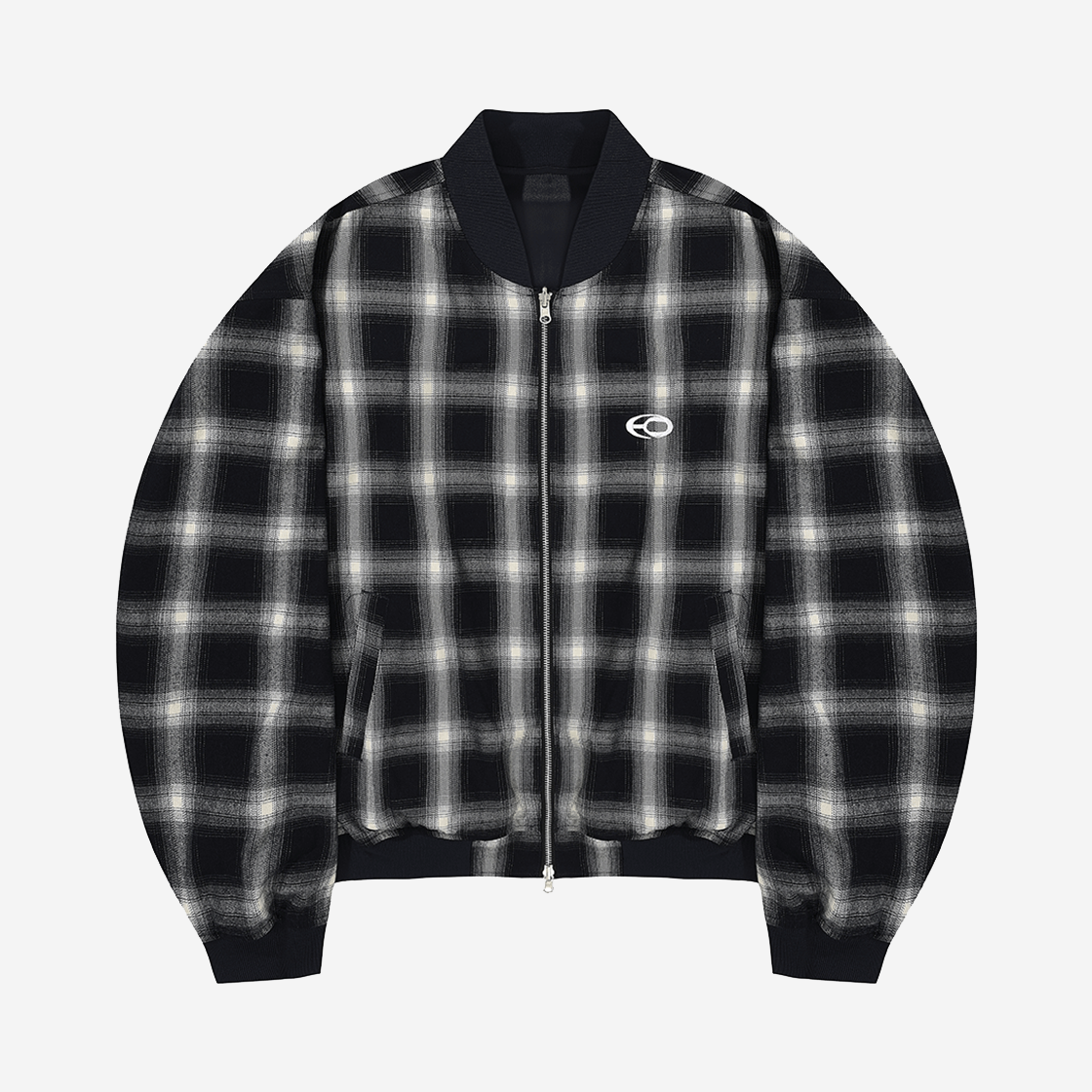 오와이 리버시블 체크 블루종 자켓 네이비 | OY | KREAM