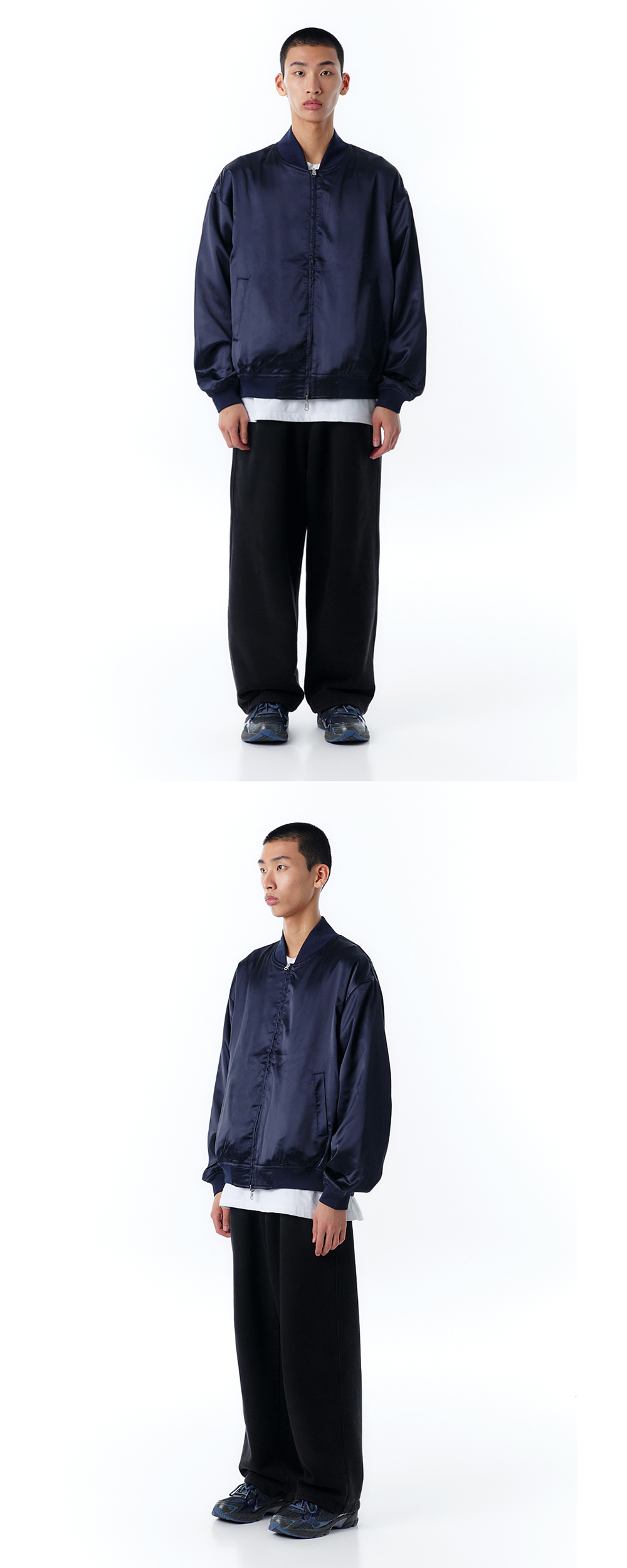 오와이 리버시블 체크 블루종 자켓 네이비 | OY | KREAM