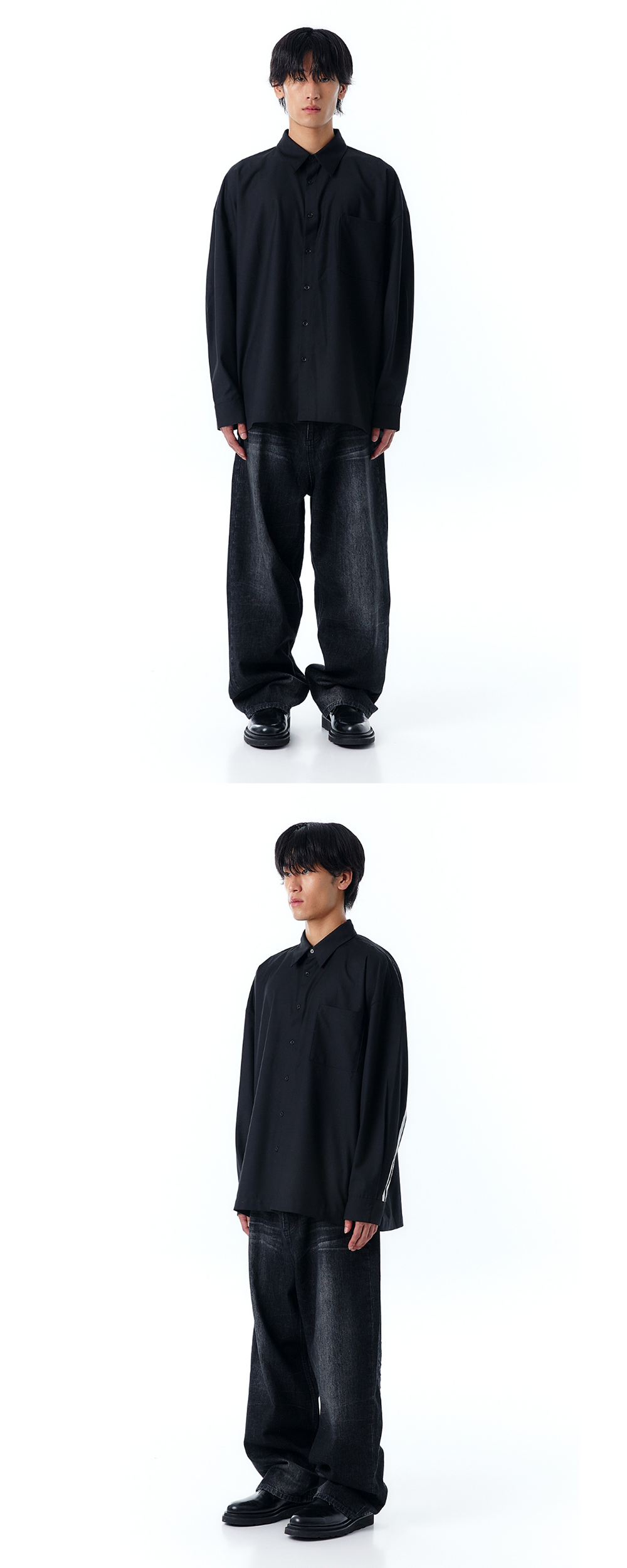 오와이 커브 테이프 로고 셔츠 블랙 | OY | KREAM