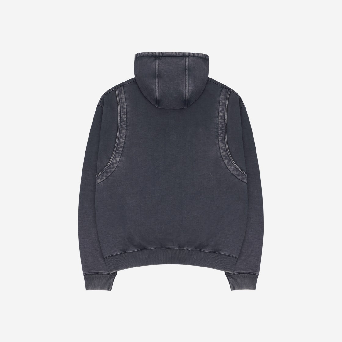 파프롬왓 파 워시드 스몰 로고 후드 집업 네이비 | Farfromwhat | KREAM