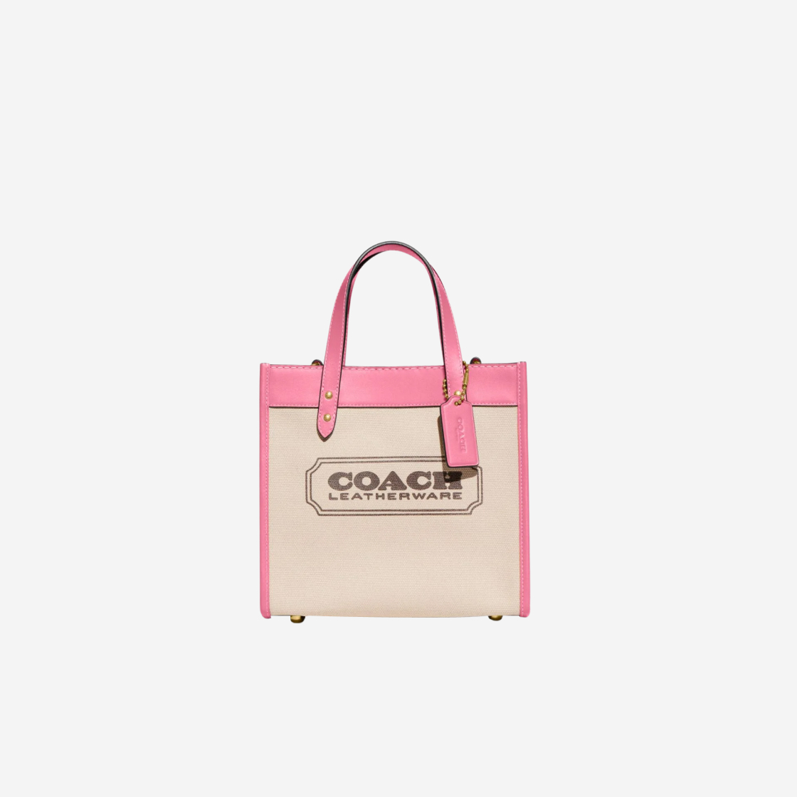 코치 필드 토트백 22 내츄럴 캔버스 플라워 핑크 | Coach | KREAM