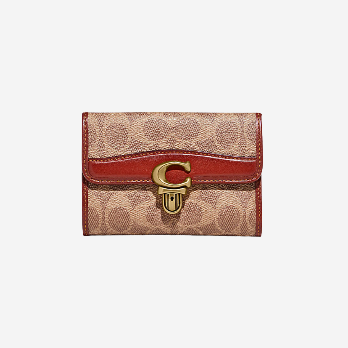 코치 스튜디오 미디움 월렛 시그니쳐 캔버스 탄 러스트 | Coach | KREAM