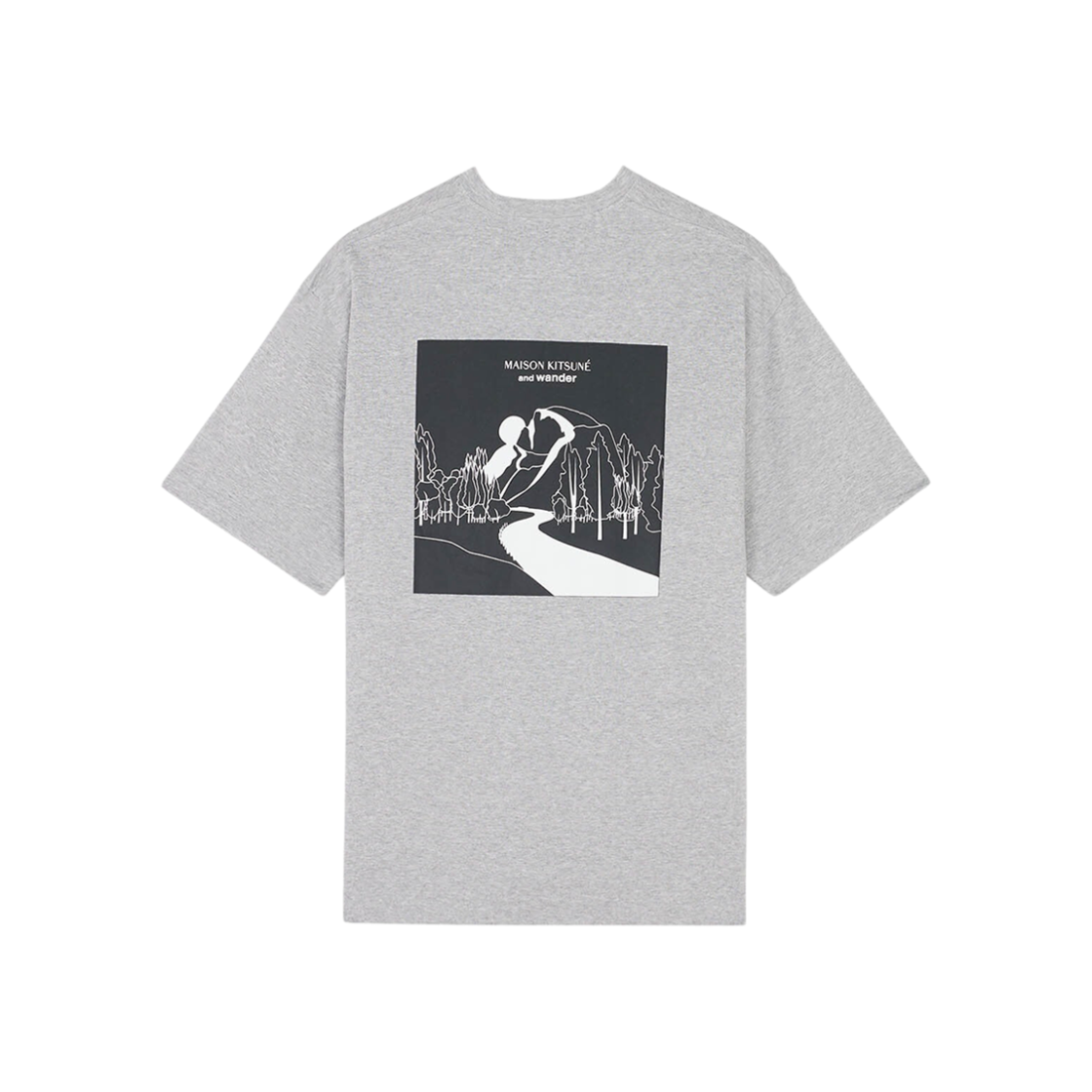메종 키츠네 x 앤드 원더 드라이 코튼 티셔츠 1 애쉬 그레이 | Maison Kitsune | KREAM