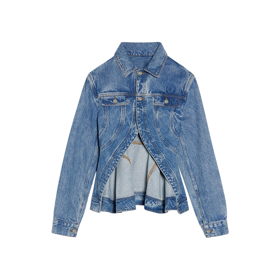 (W) 자크뮈스 라 베스트 드 니메스 카라코 페플럼 데님 자켓 라이트 블루 타박 | Jacquemus | KREAM