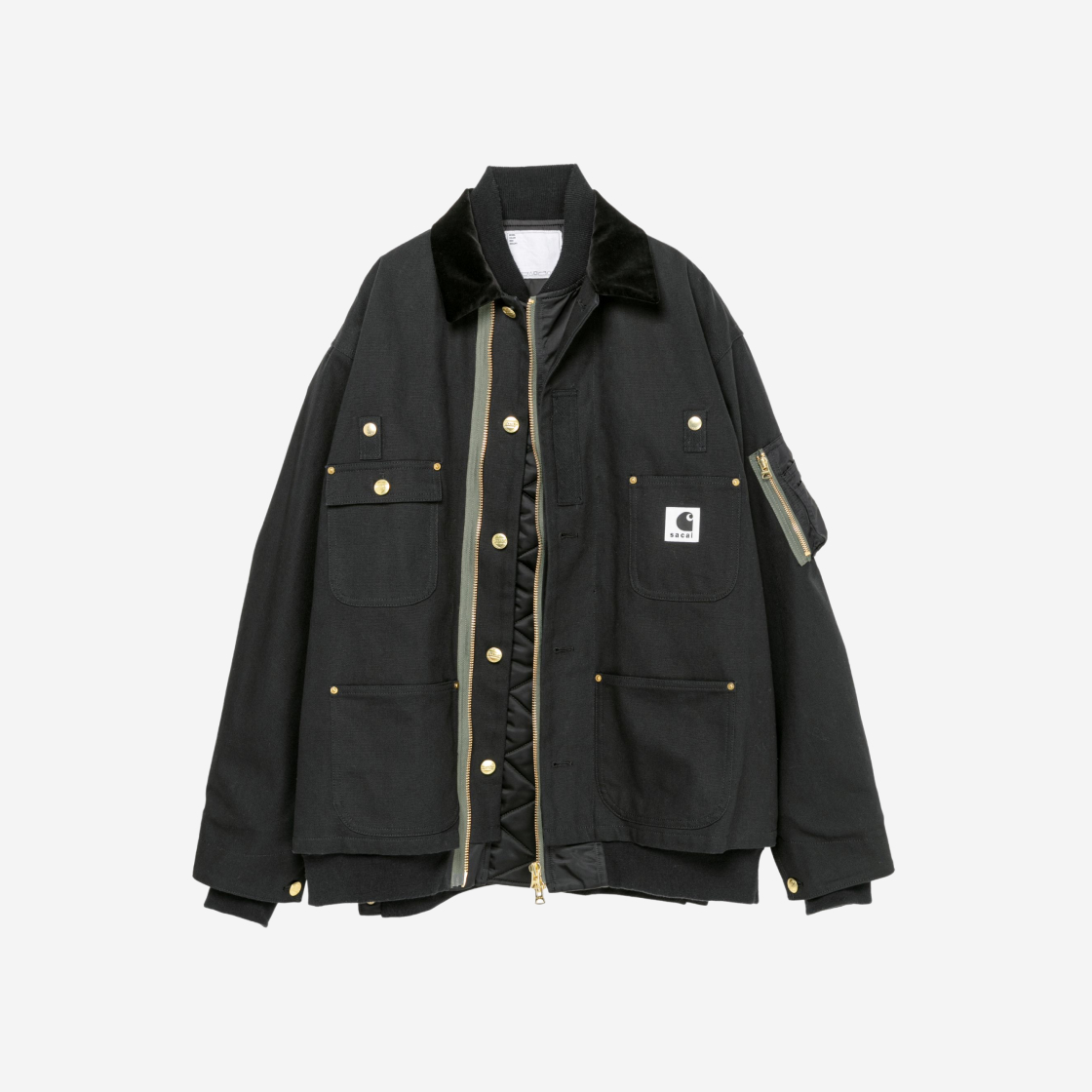 사카이 x 칼하트 WIP 캔버스 MA-1 자켓 미시간 블랙 | Sacai | KREAM