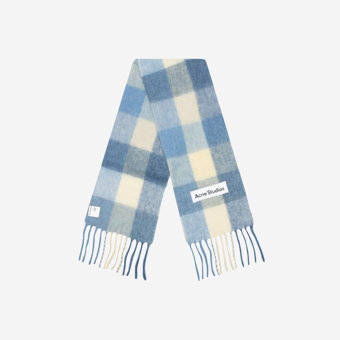 아크네 스튜디오 모헤어 체크 스카프 라이트 블루 화이트 | Acne Studios | KREAM