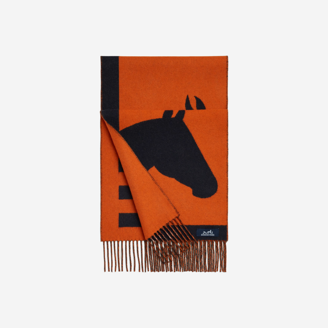 (W) 에르메스 카사크 러브 스토리 머플러 마린 오랑쥬 | Hermes | KREAM