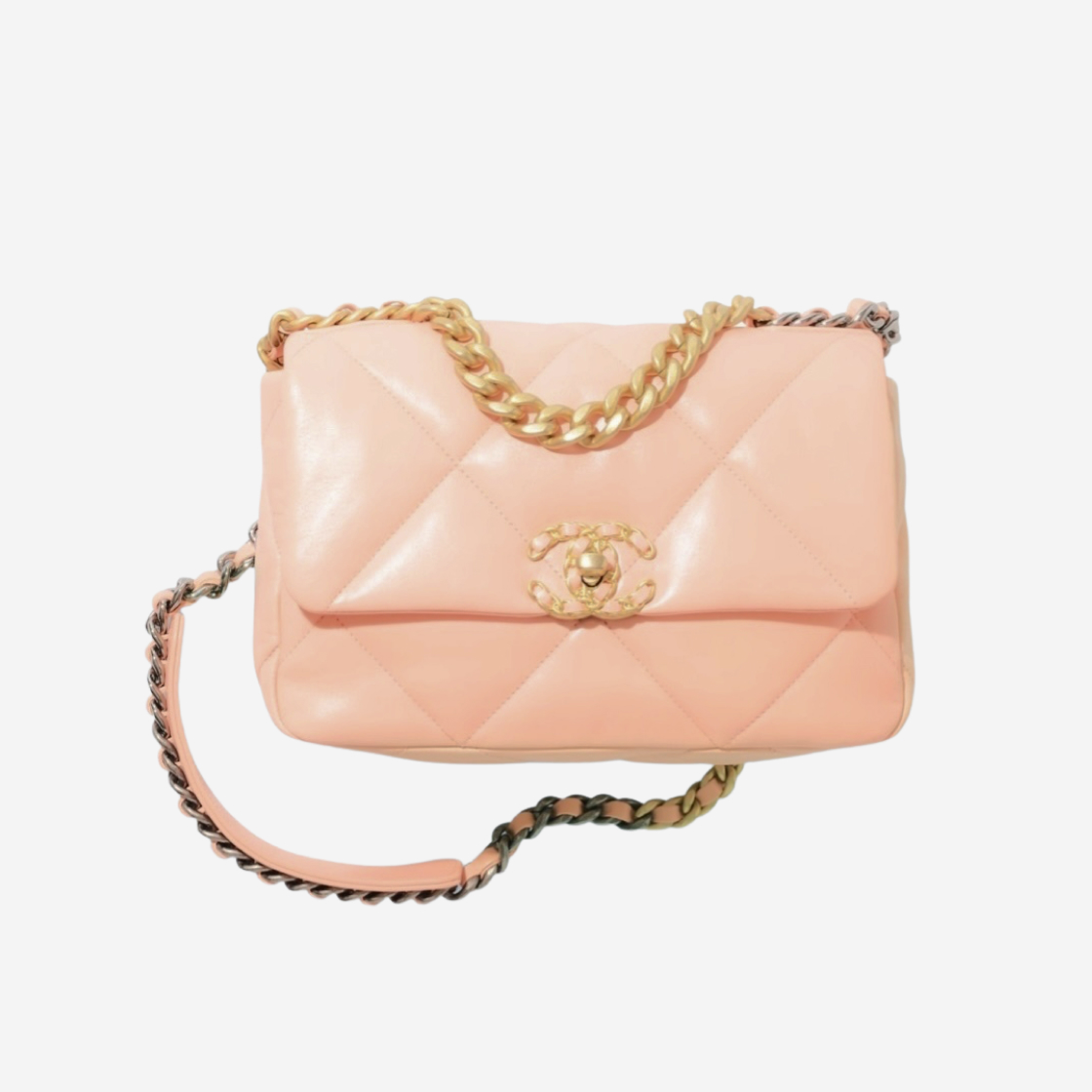 샤넬 19 미디움 핸드백 램스킨 & 골드 메탈 라이트 오렌지 | Chanel | KREAM