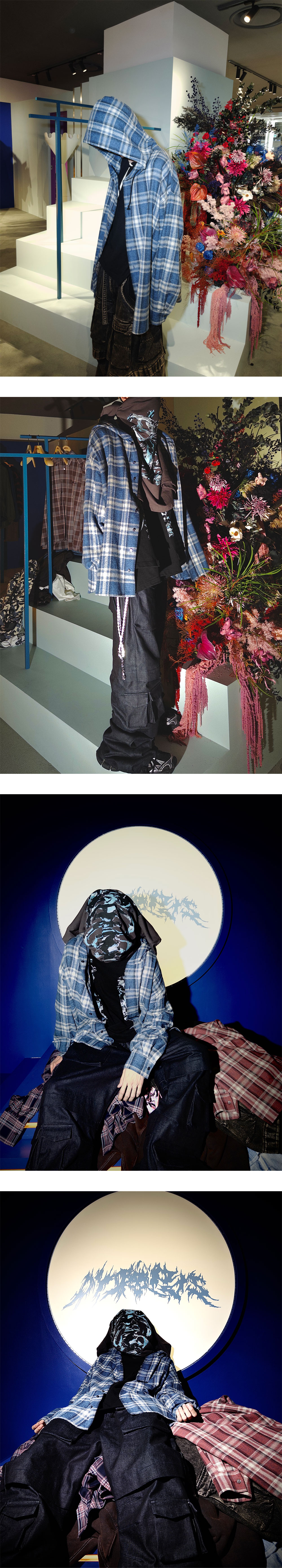 아워파스 078 체크 후드 페일 블루 | Ourpas | KREAM