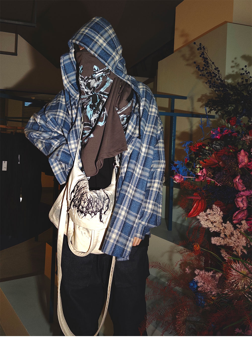 아워파스 078 체크 후드 페일 블루 | Ourpas | KREAM