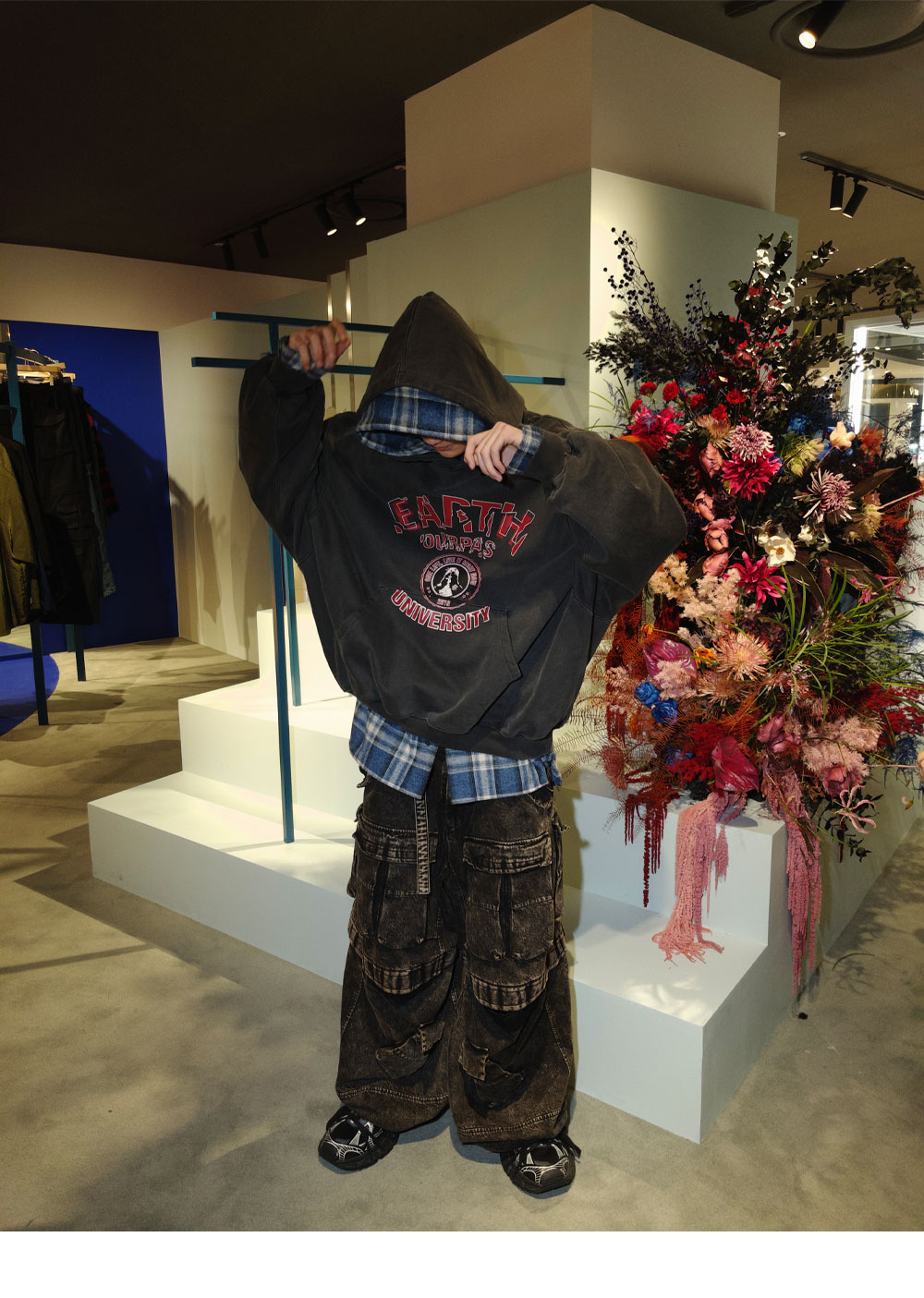 아워파스 075 아이비 리그 후드 워시드 그레이 | Ourpas | KREAM