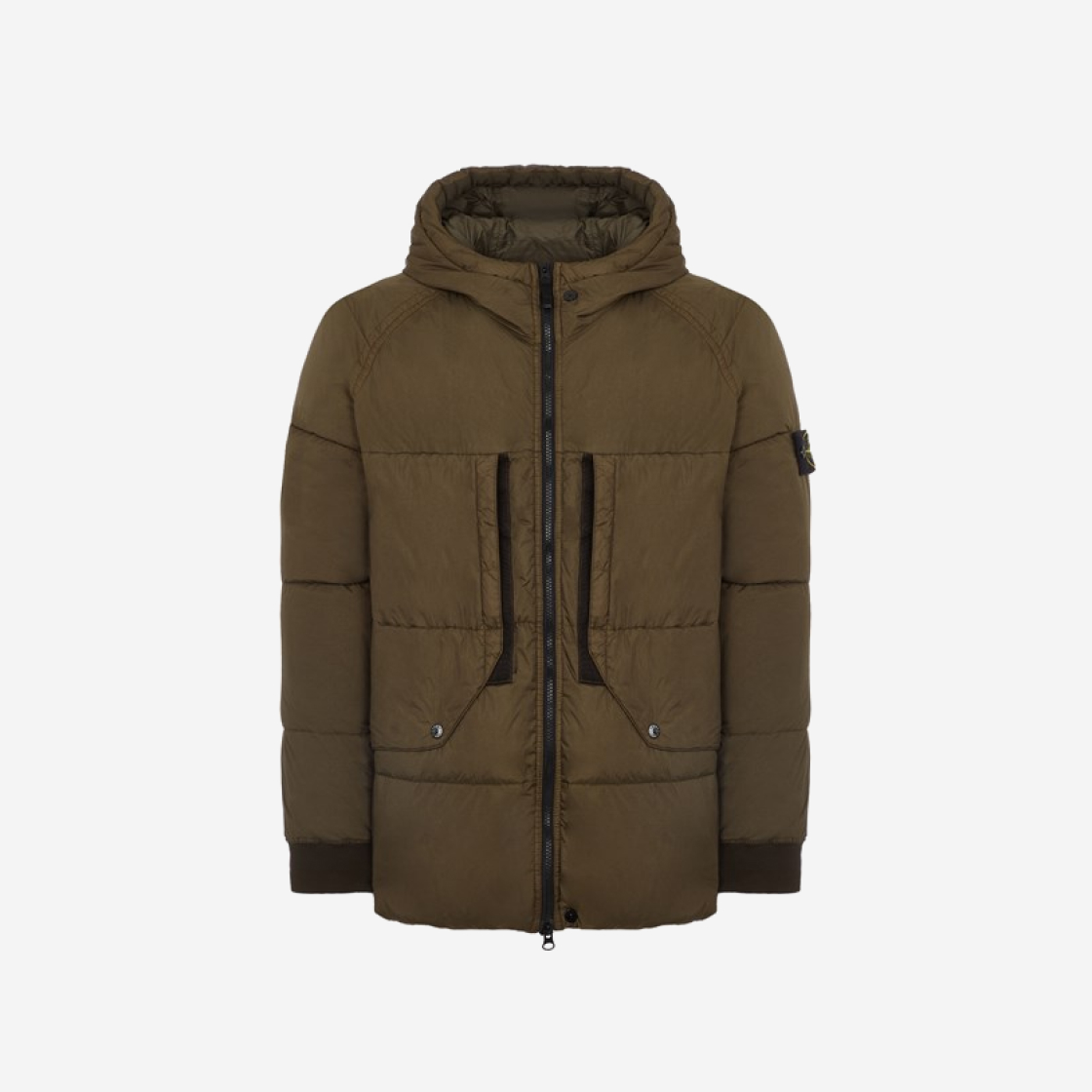 스톤 아일랜드 40723 가먼트 다이드 크링클랩스 리사이클 나일론 후드 다운 자켓 올리브 그린 - 23FW | Stone ...
