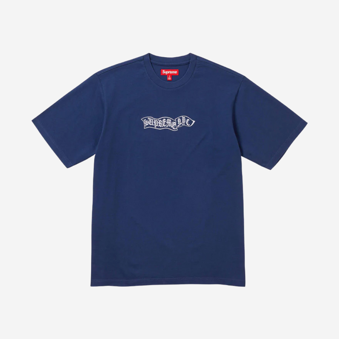 슈프림 배너 숏슬리브 탑 다크 로얄 - 23FW | Supreme | KREAM