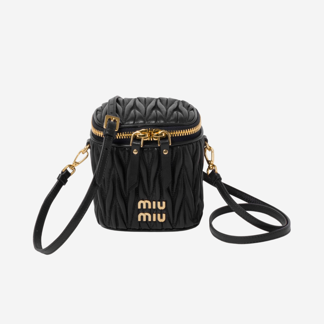 미우 미우 마테라쎄 나파 레더 미니 파우치 블랙 | Miu Miu | KREAM