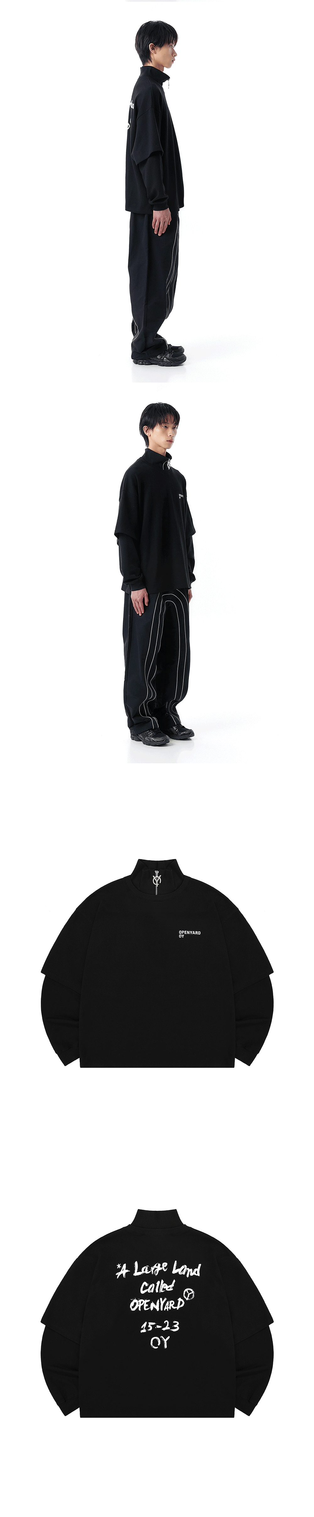 오와이 L.T 지퍼 폴라 롱슬리브 블랙 | OY | KREAM