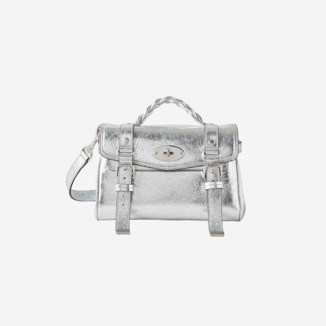 멀버리 크링클 레더 미니 알렉사 메탈릭 실버 | Mulberry | KREAM