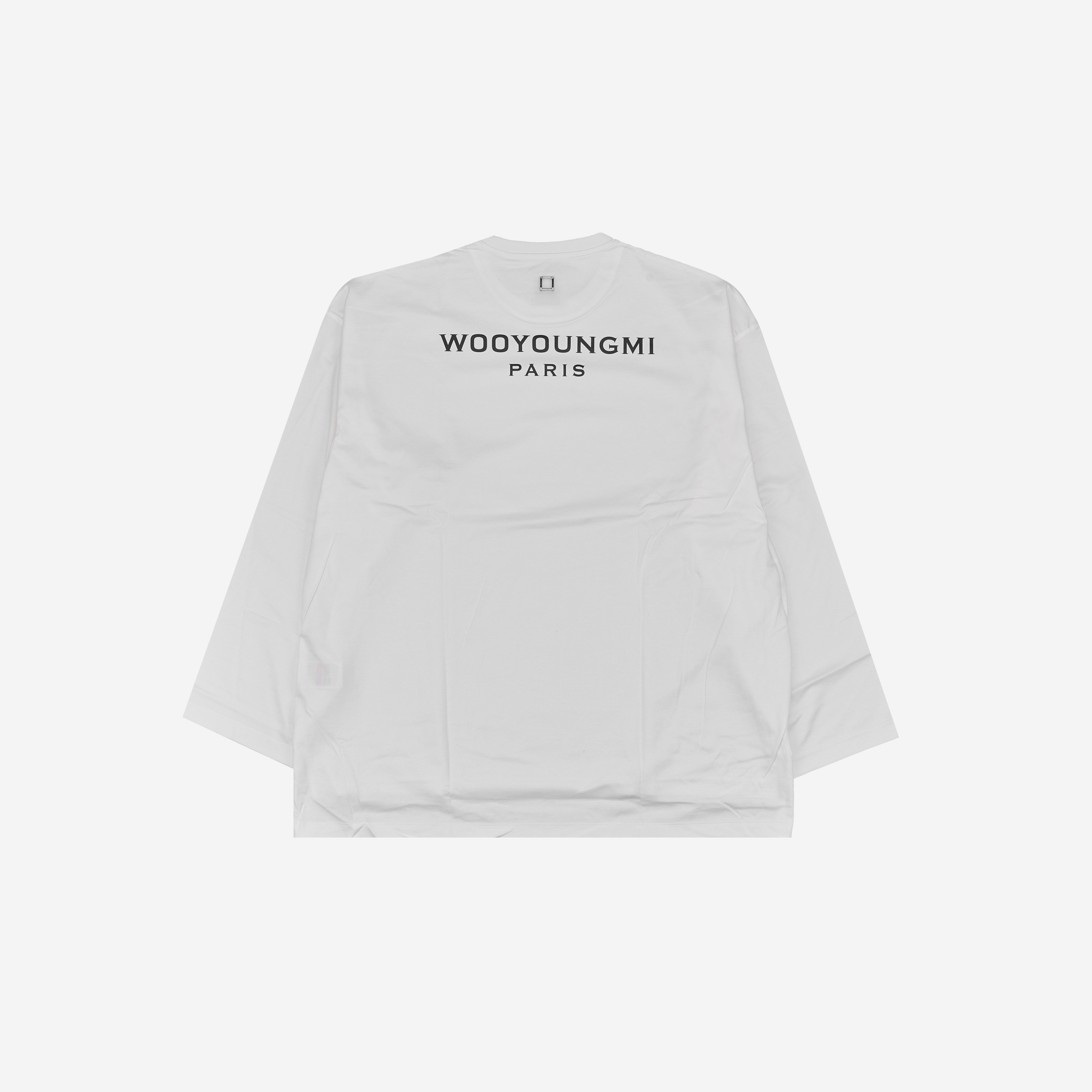 우영미 롱슬리브 블랙 백로고 티셔츠 화이트 - 22SS | KREAM