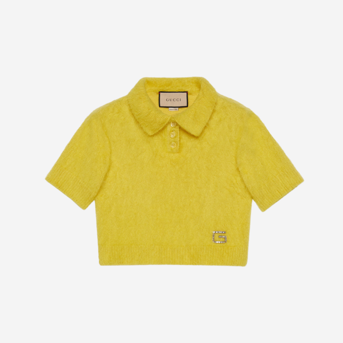 (W) 구찌 실크 캐시미어 모헤어 폴로 스웨터 옐로우 | Gucci | KREAM
